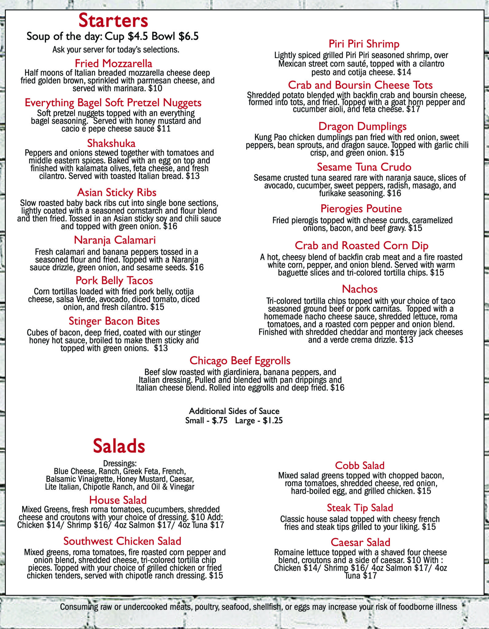 Menu - Center Street Grille